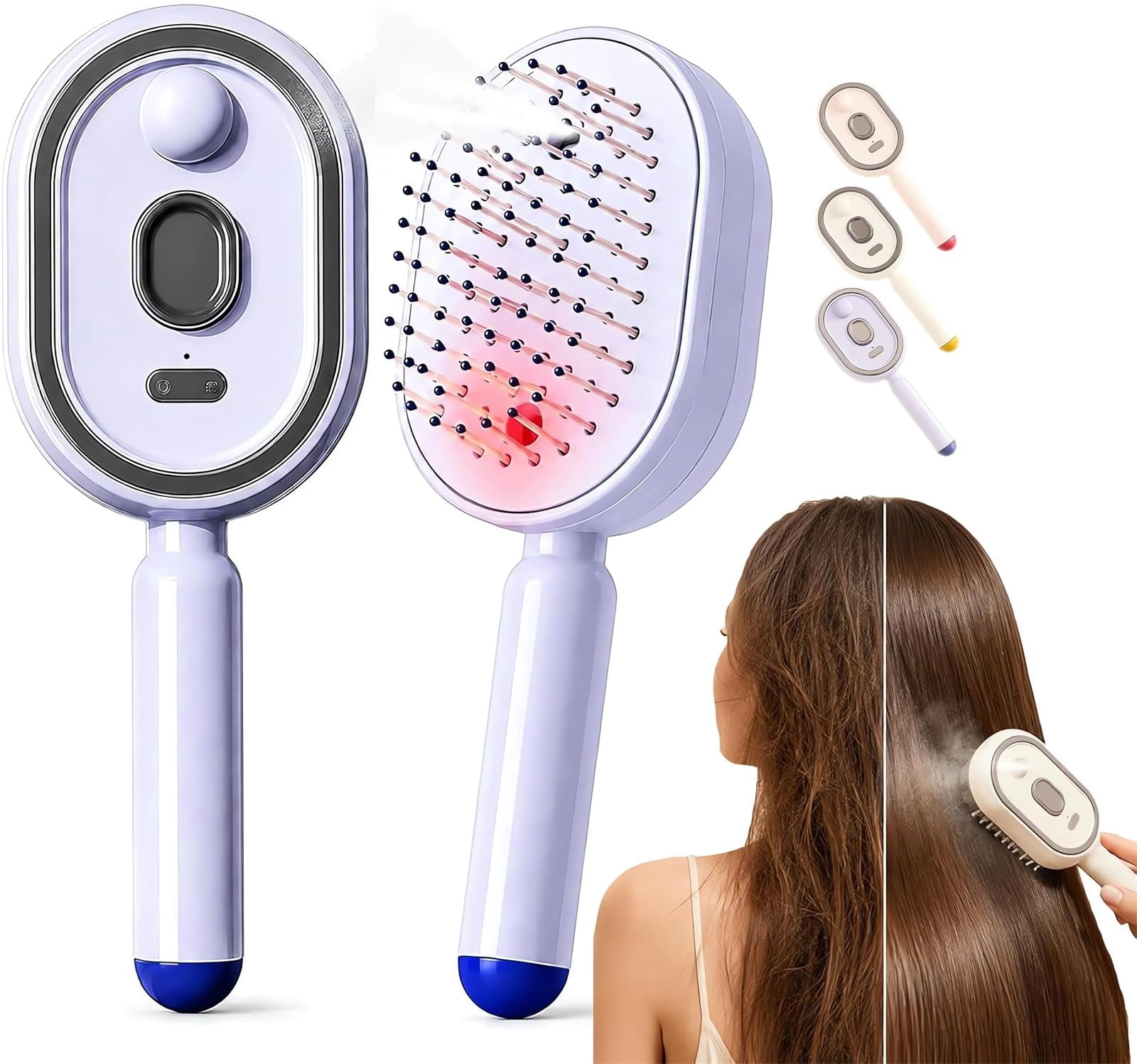 2026 Electric Spray Air Cushion Massage Comb, Self-Cleaning Nano Mist ...