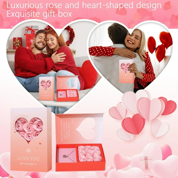 2026 Elegant Jewelry Gift Box, Luxury Rose & Heart Design With Plush ...