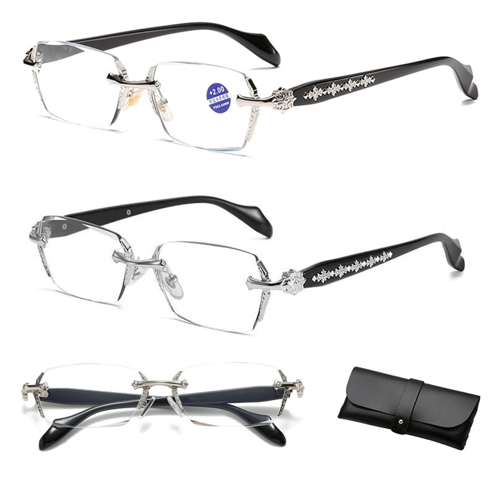 2026 Elegant Rimless Reading Glasses , Frameless High-Definition ...