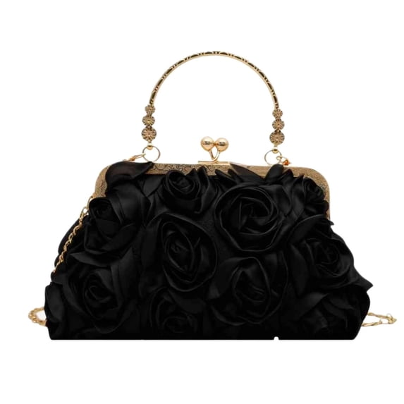 2026 Elegant Rose Clutch for Women Floral Kiss Lock Evening Bag Cute ...