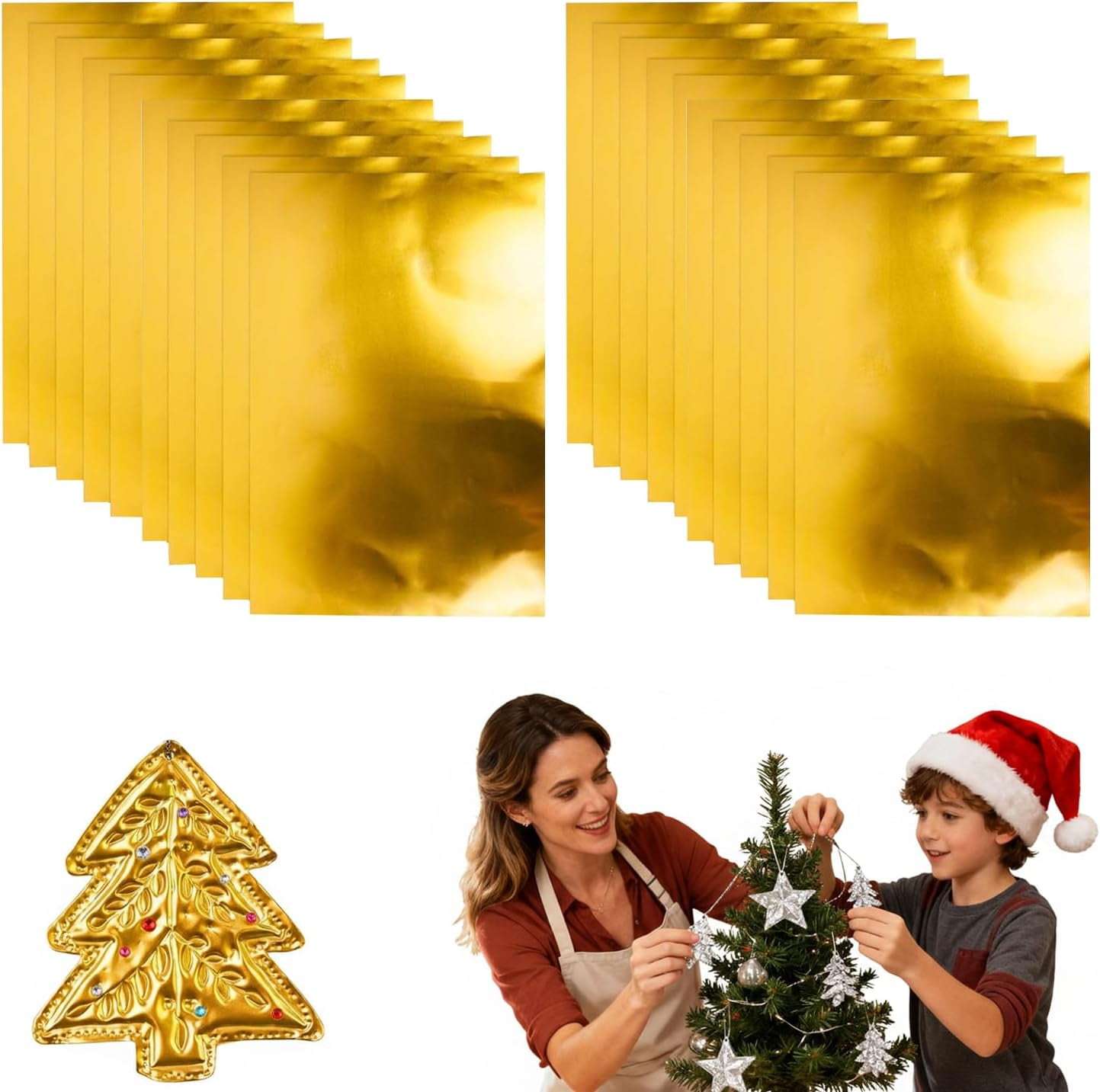 2026 Embossing Foil Sheets in Gold and Silver, DIY Aluminum Crafts Kit ...