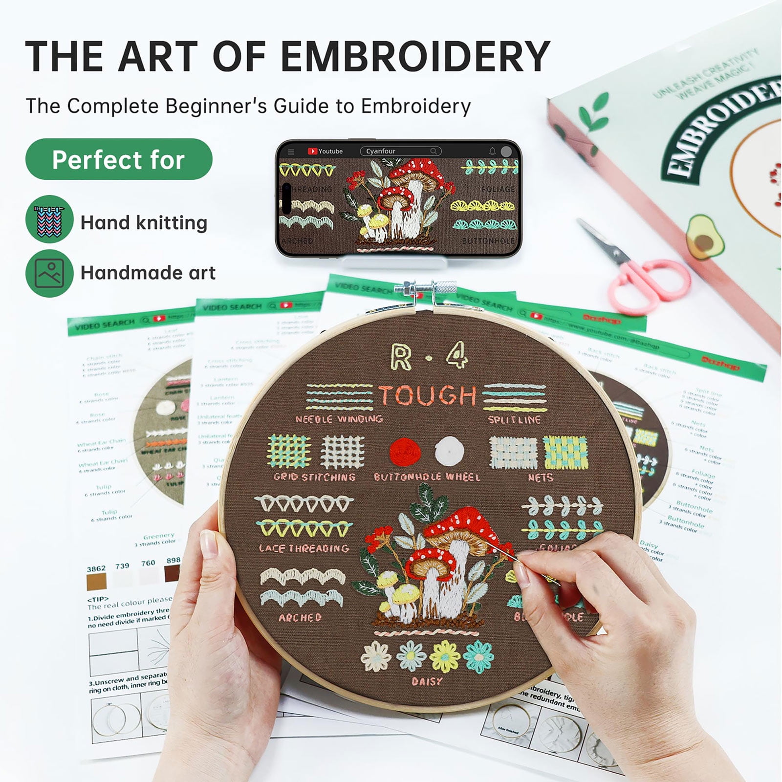 2026 Embroidery Kit for Beginners – 5 Skill-Building Levels, Starter ...