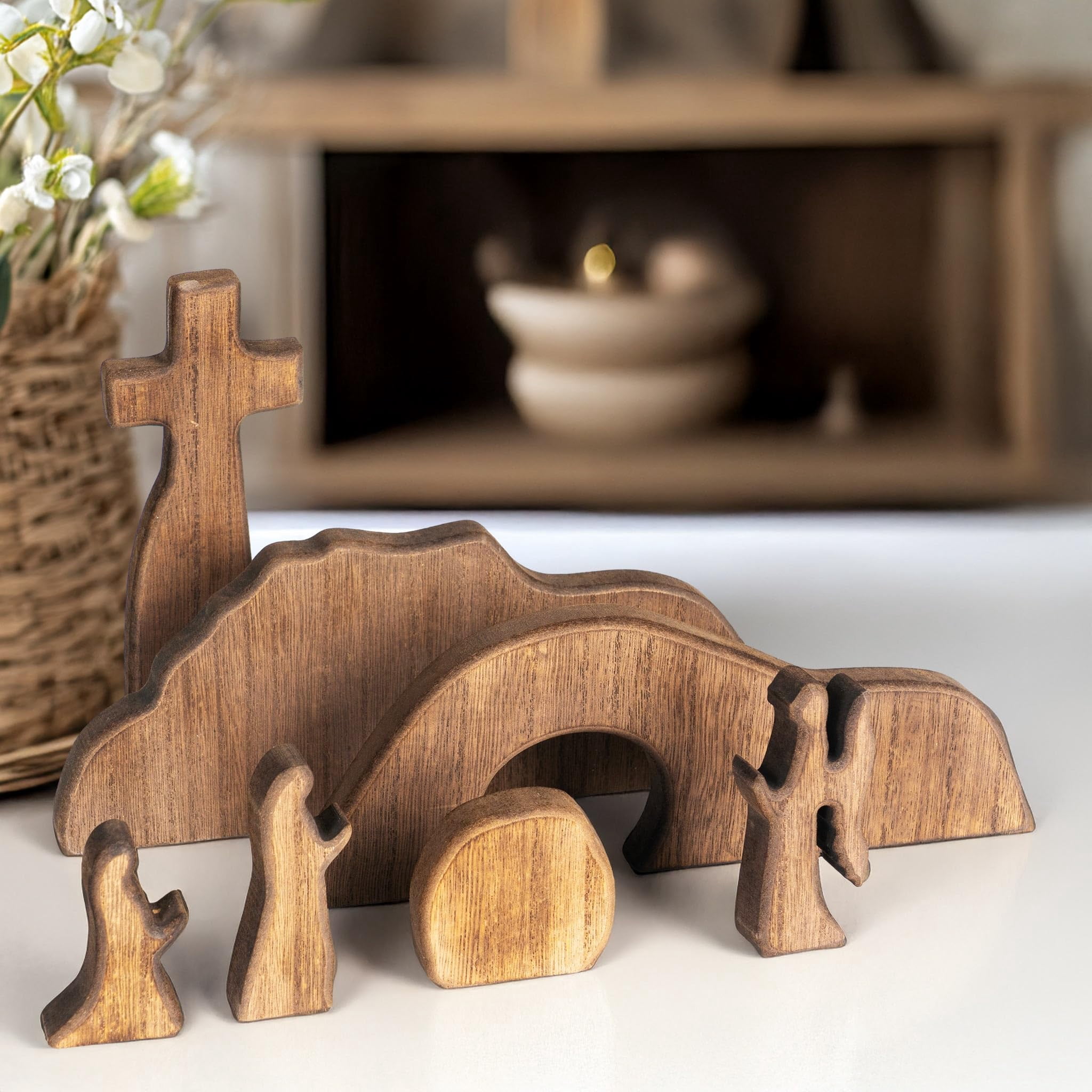 2026 Empty Tomb Easter Scene and Cross Decoration,Wooden Easter ...