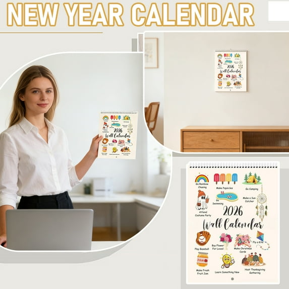 2026 Engaging / Interactive Activity Wall Calendar, Daily Joyful Tasks ...