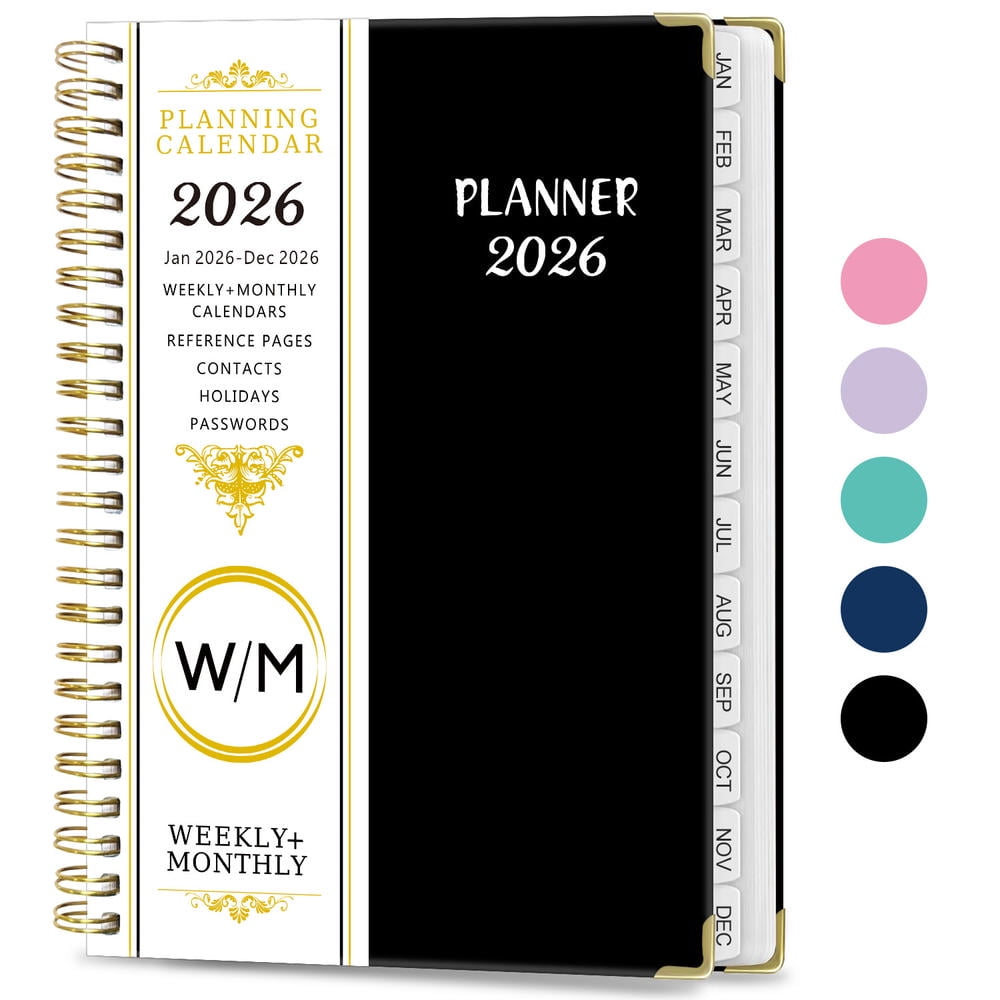 2026 English Notebook A5 Spiral-Bound Calendar Notebook Weekly Planner ...