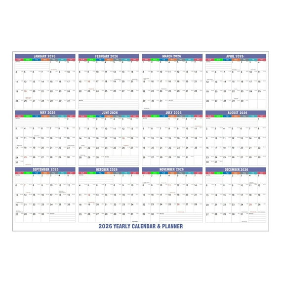 2026 English Wall Calendar For Daily Learning And Office Use With ...