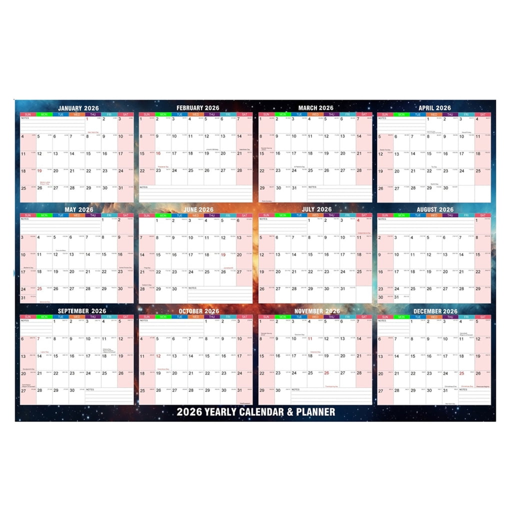 2026 English Wall Calendar For Daily Learning And Office Use With ...
