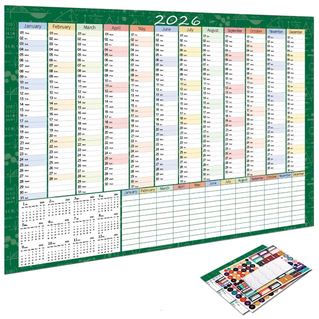 2026 English Wall Calendar For Daily Learning And Office Use With ...