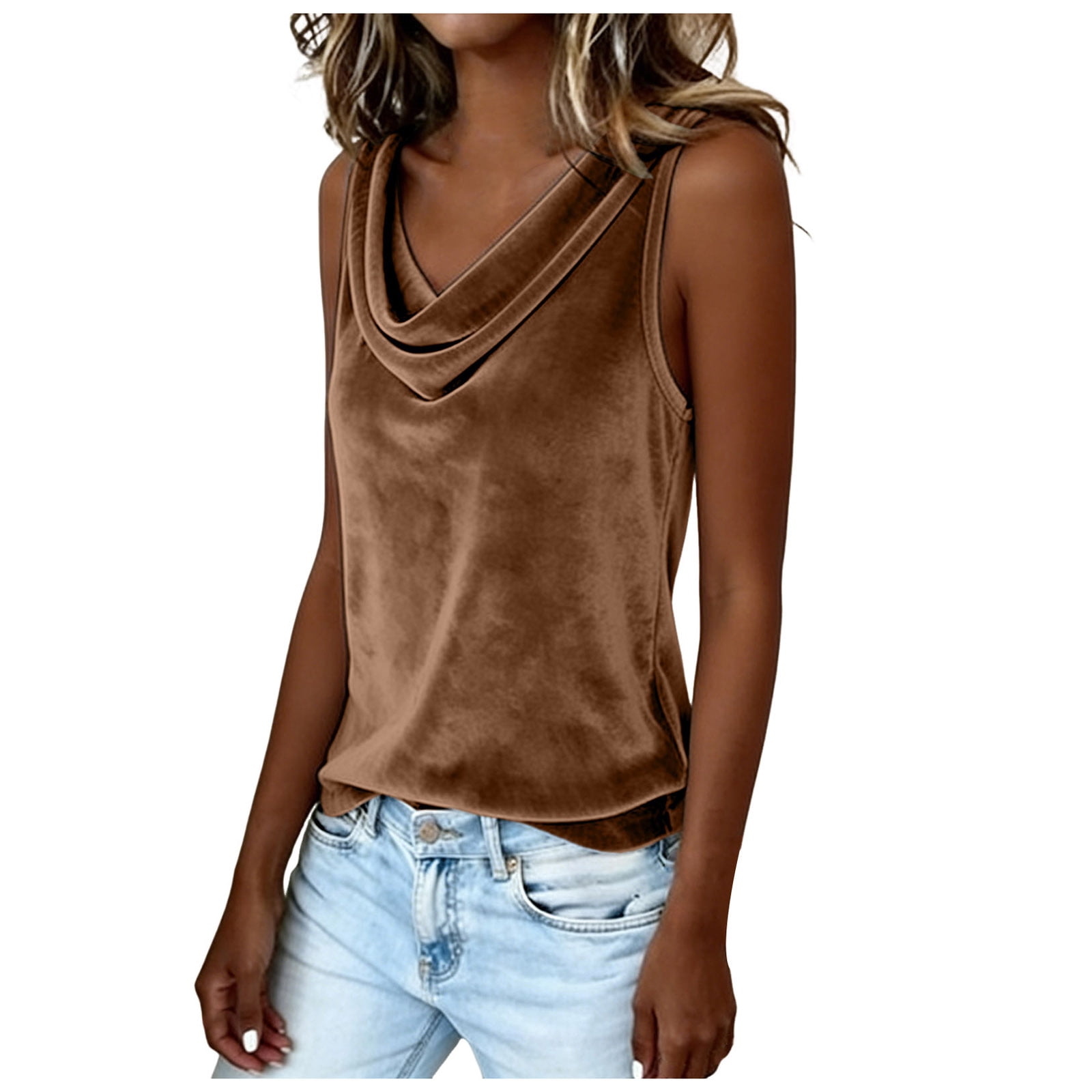 2026 European And Border Women's Sleeveless V Neck Gold Velvet Vest ...