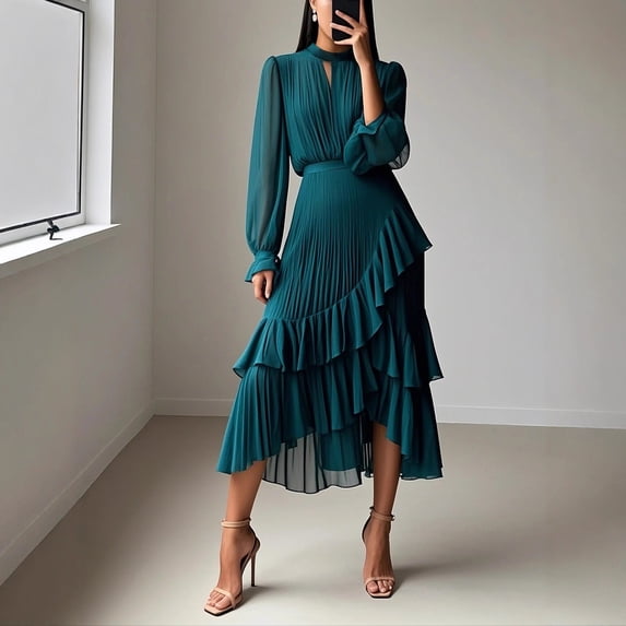 2026 European and American Spring/Summer New Women's Mock Neck Long ...