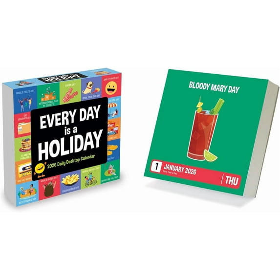 2026 Every Day’s a Holiday Daily Desktop - Small Desk with Full-Color ...