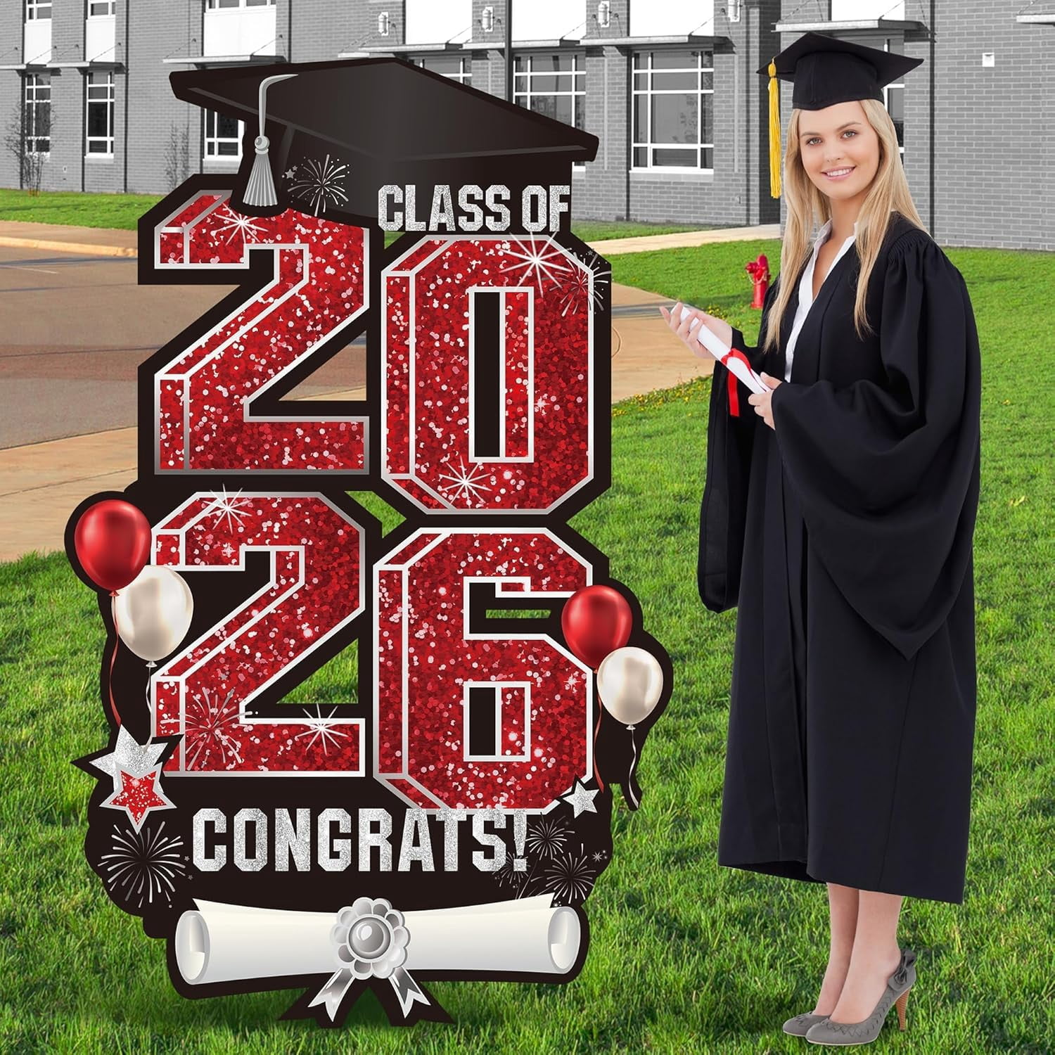 2026 Extra Large 47.2 Inch Graduation Yard Sign Congrats Grad Lawn ...