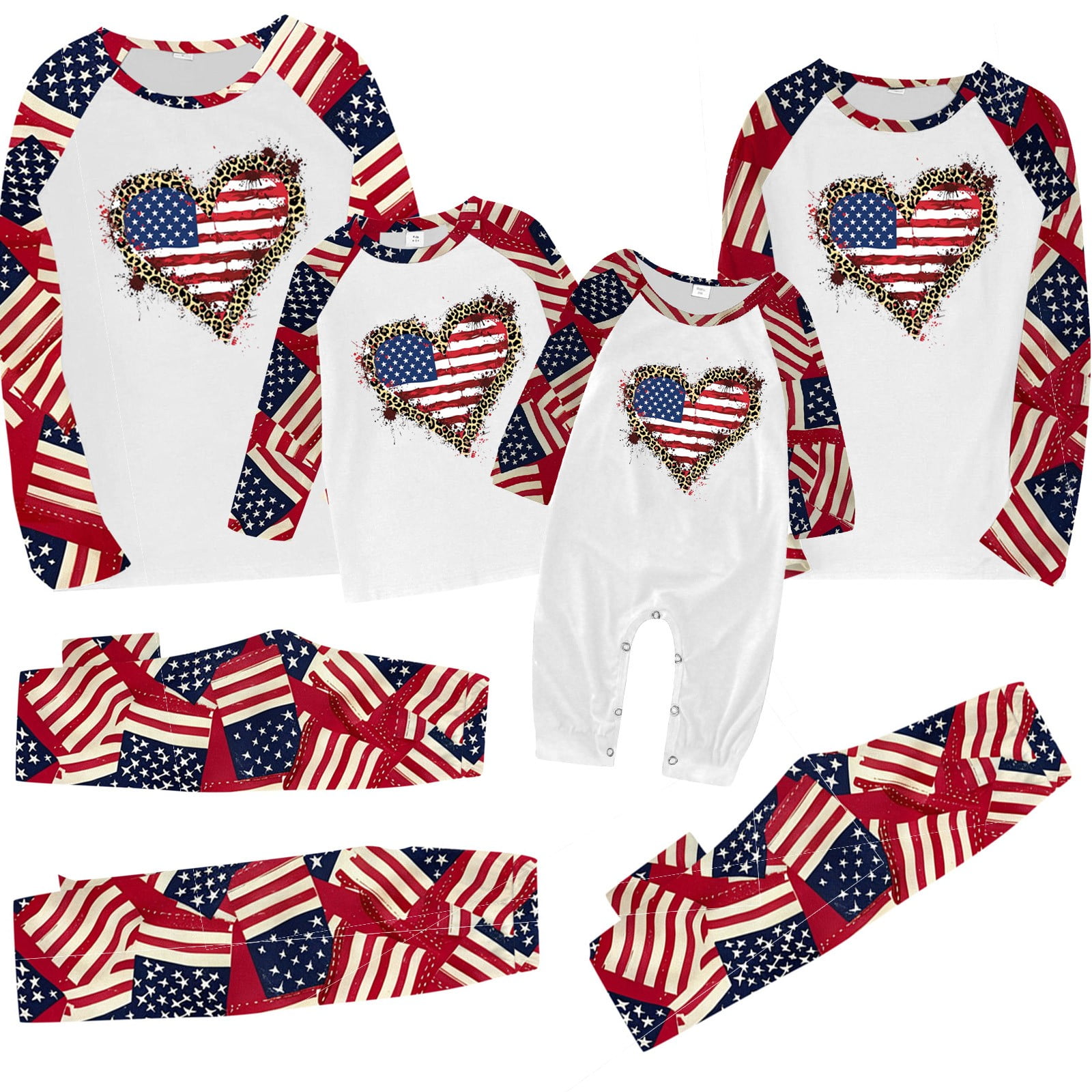 2026 Family Pajamas Matching Sets, 2 Piece Comfy 4Th of July Pants ...