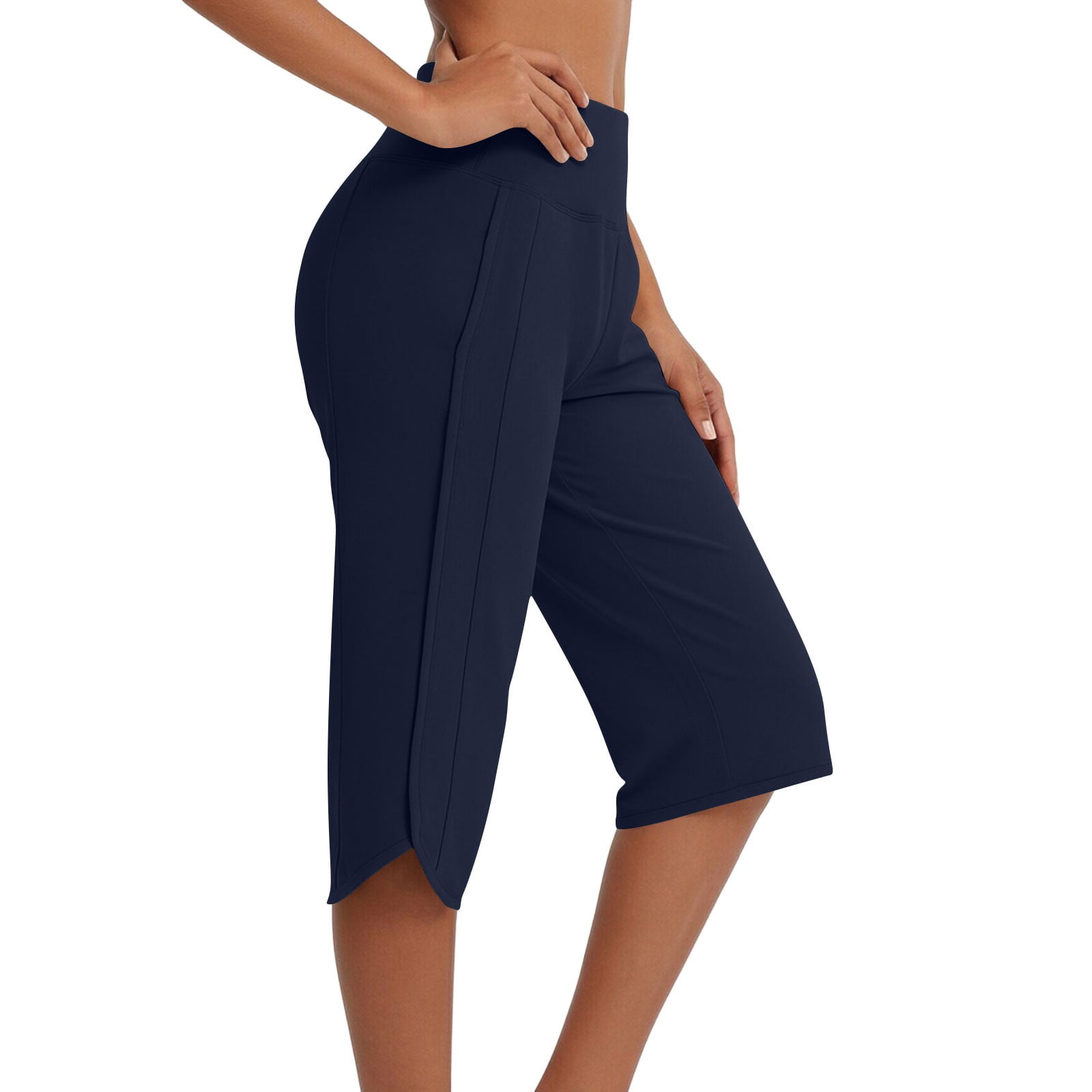 2026 Fathion Women's Gym Shorts Summer Plus Size Solid Color Pocket ...