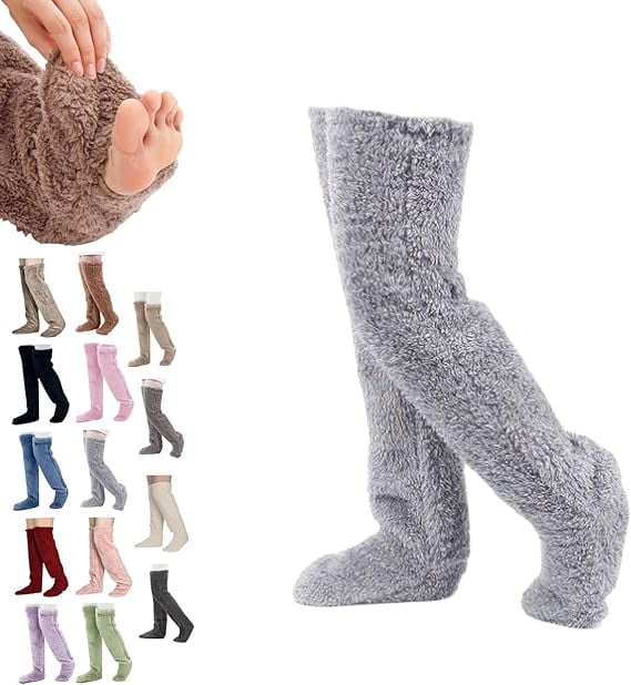2026 Fleece Knee High Oversocks, Non-slip Soft Cozy over the Knee Long ...