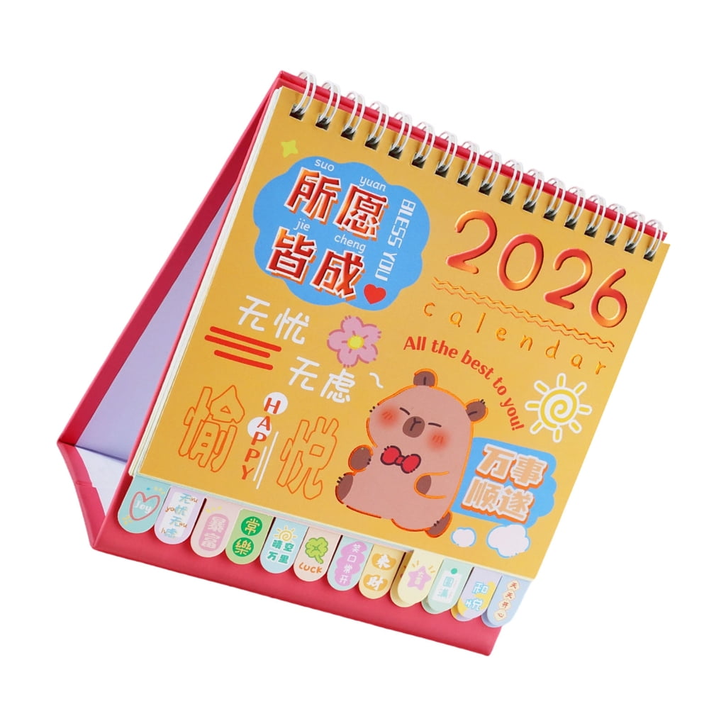 2026 Flipping Standing Desk Calendar & Daily Planner, Portable with ...