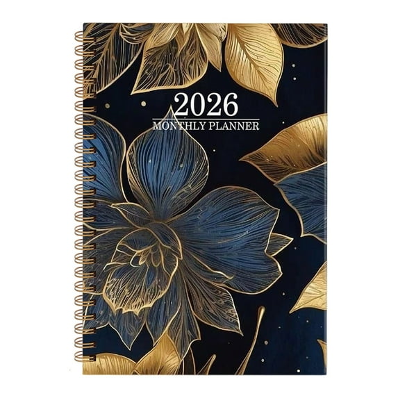 2026 Flower Monthly Planner Twin Coil Binding Planner Notebook for Note ...