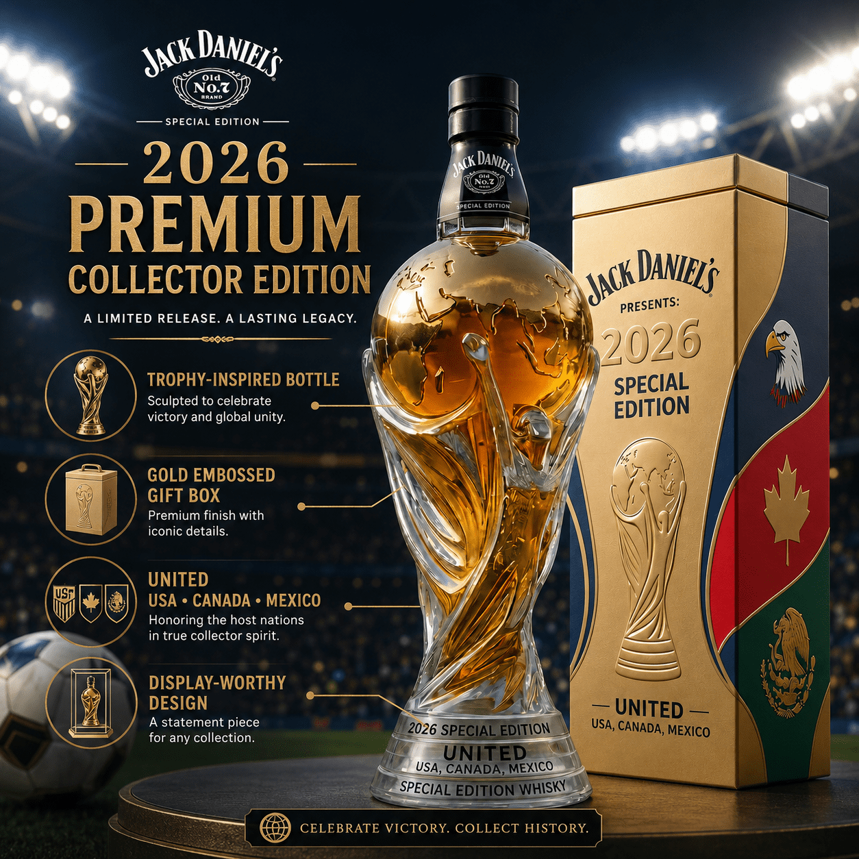 2026 Football Cup Special Edition Whisky Bottle Commemorative Trophy ...
