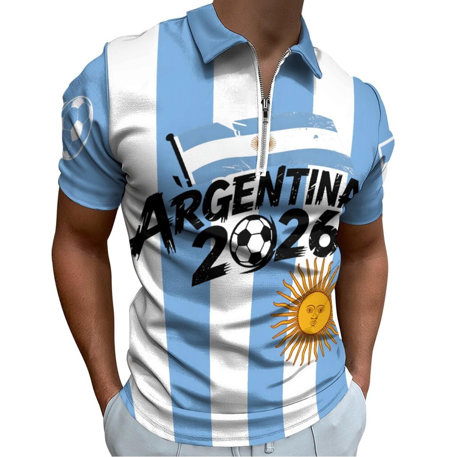 2026 Football Slim Fit Tshirts Men's Short Sleeve Polo Shirt Casual ...