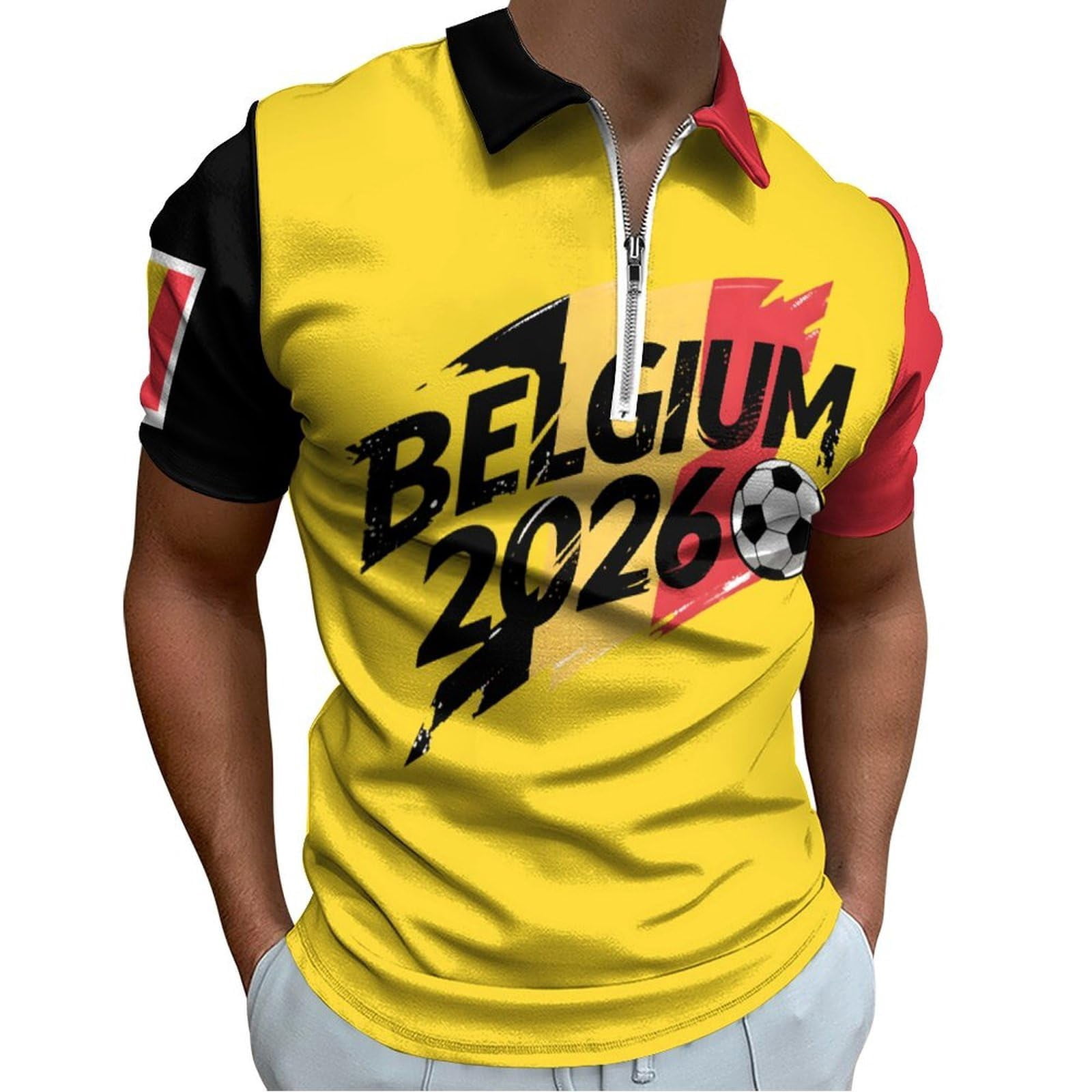 2026 Football Slim Fit Tshirts Men's Short Sleeve Polo Shirt Casual ...