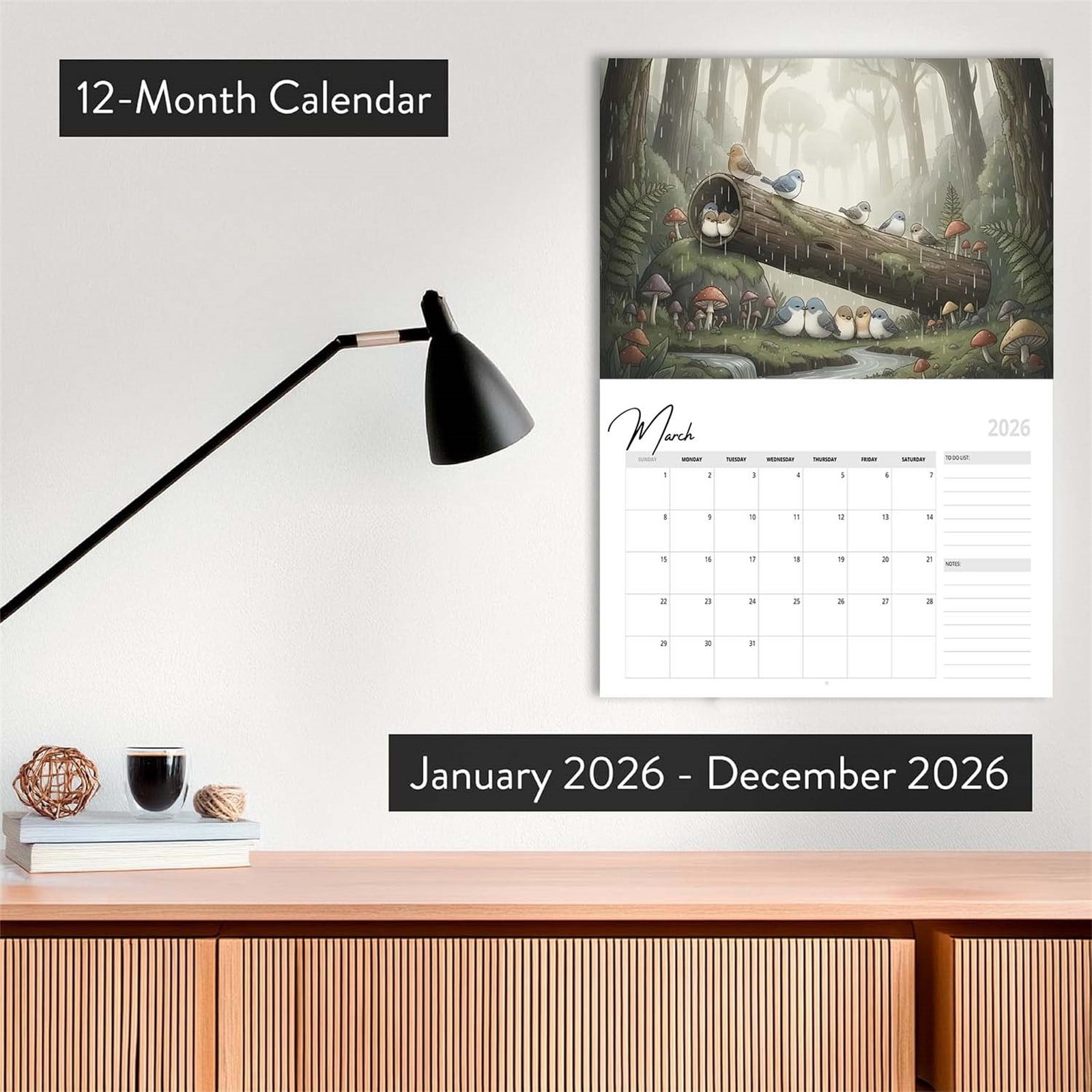 2026 Forest Animals Nature Calendar 12 Months Of Whimsical Scenes Wall ...