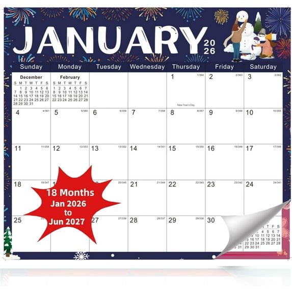 2026 Fridge Calendar 18 Monthly Calendar for Refrigerator 2026 Wall ...
