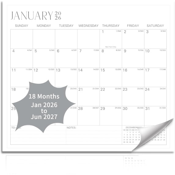 2026 Fridge Calendar 18 Monthly Calendar for Refrigerator Planner Runs ...