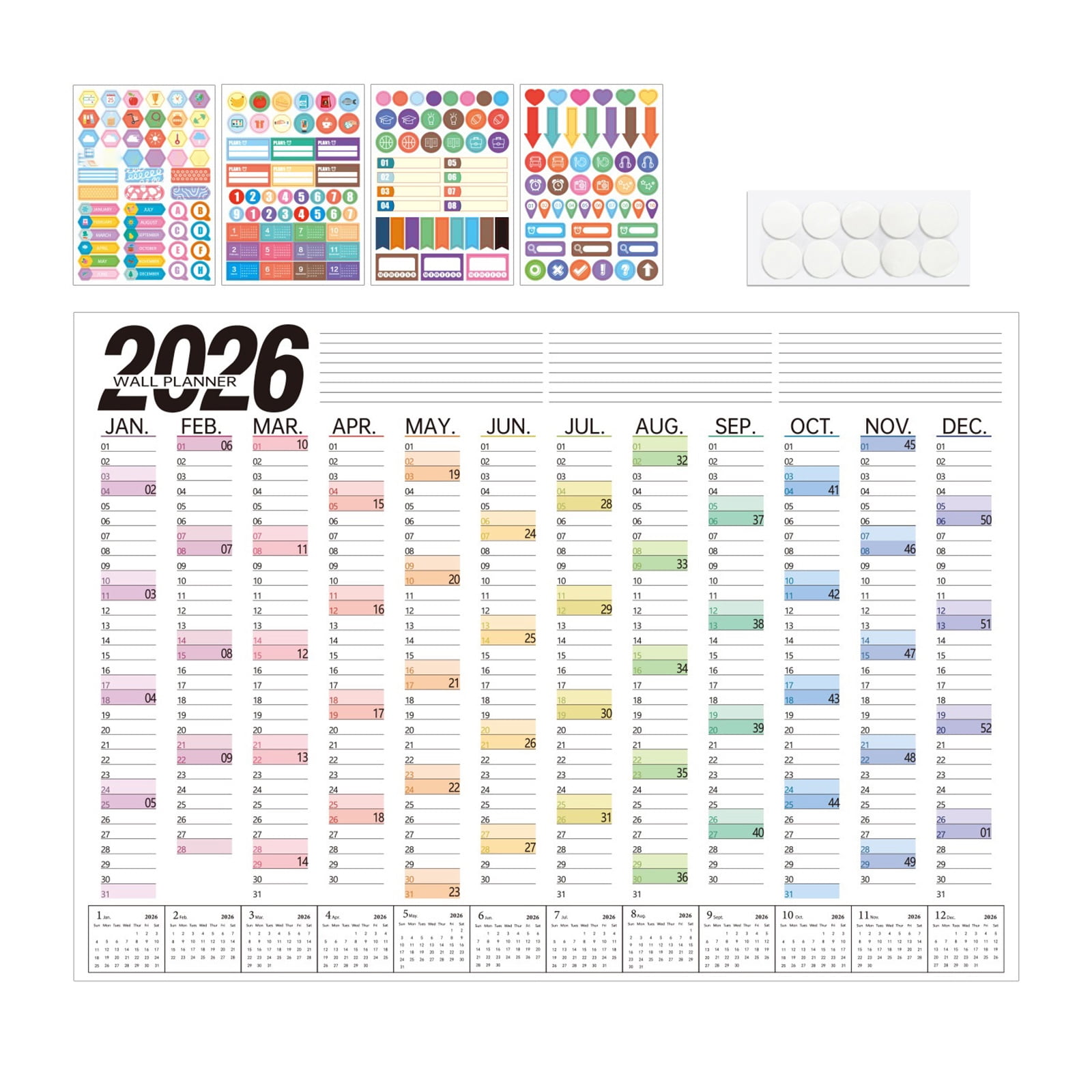 2026 Full Year to View Calendar Erasable Calendar Yearly Planner Dated ...