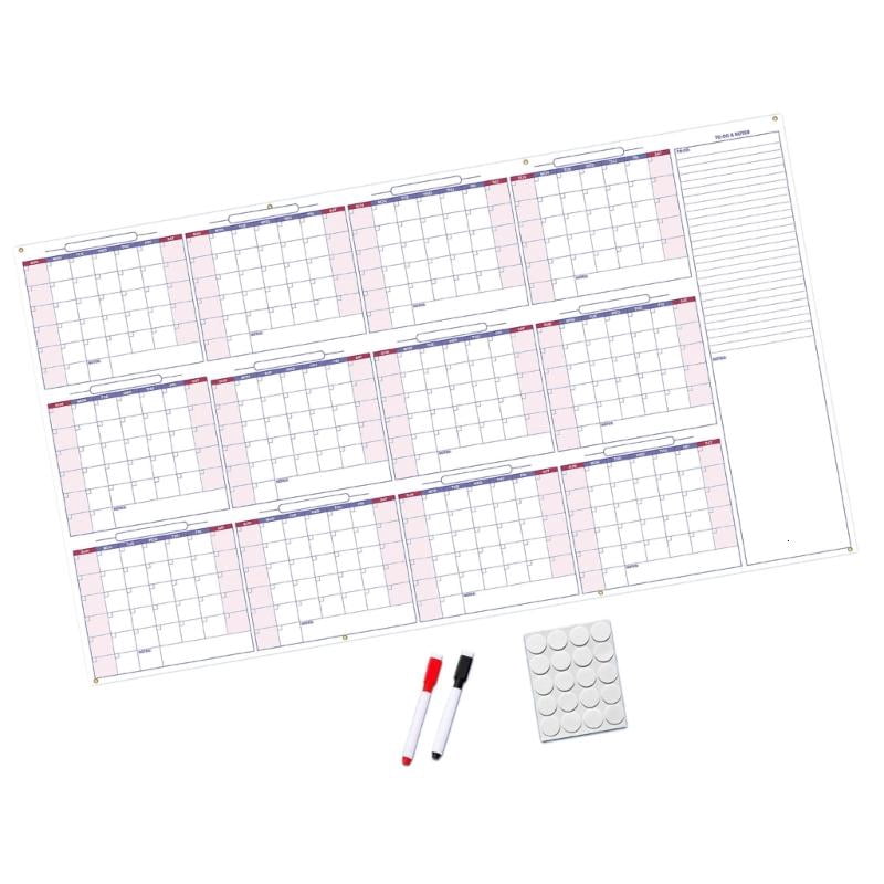 2026 Full Year to View Calendar Planner Reusable Erasable Calendar ...
