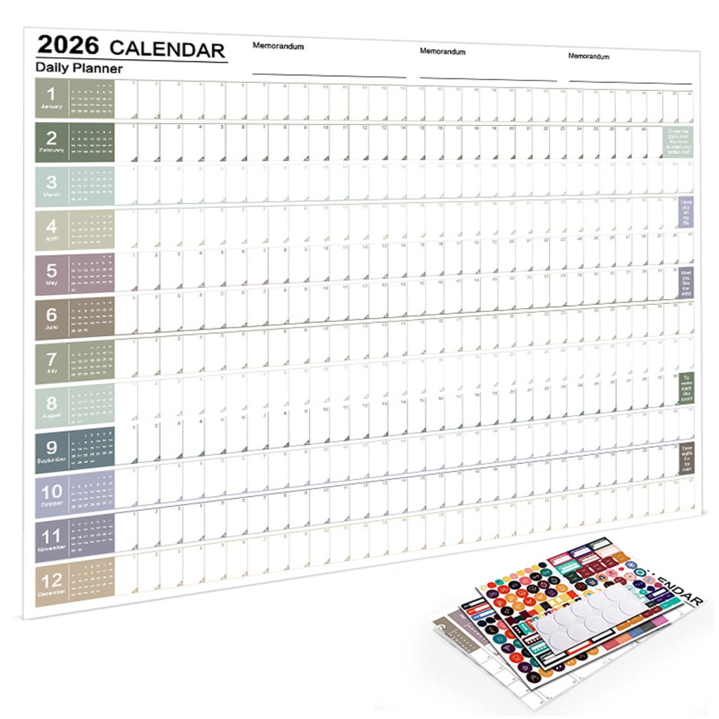 2026 Full Year to View Calendar Wall Yearly Planner Family Home ...