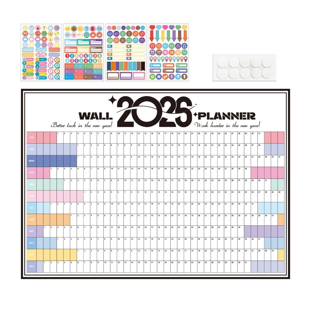 2026 Full Year to View Calendar Yearly Planner 74x52.5cm for Daily ...