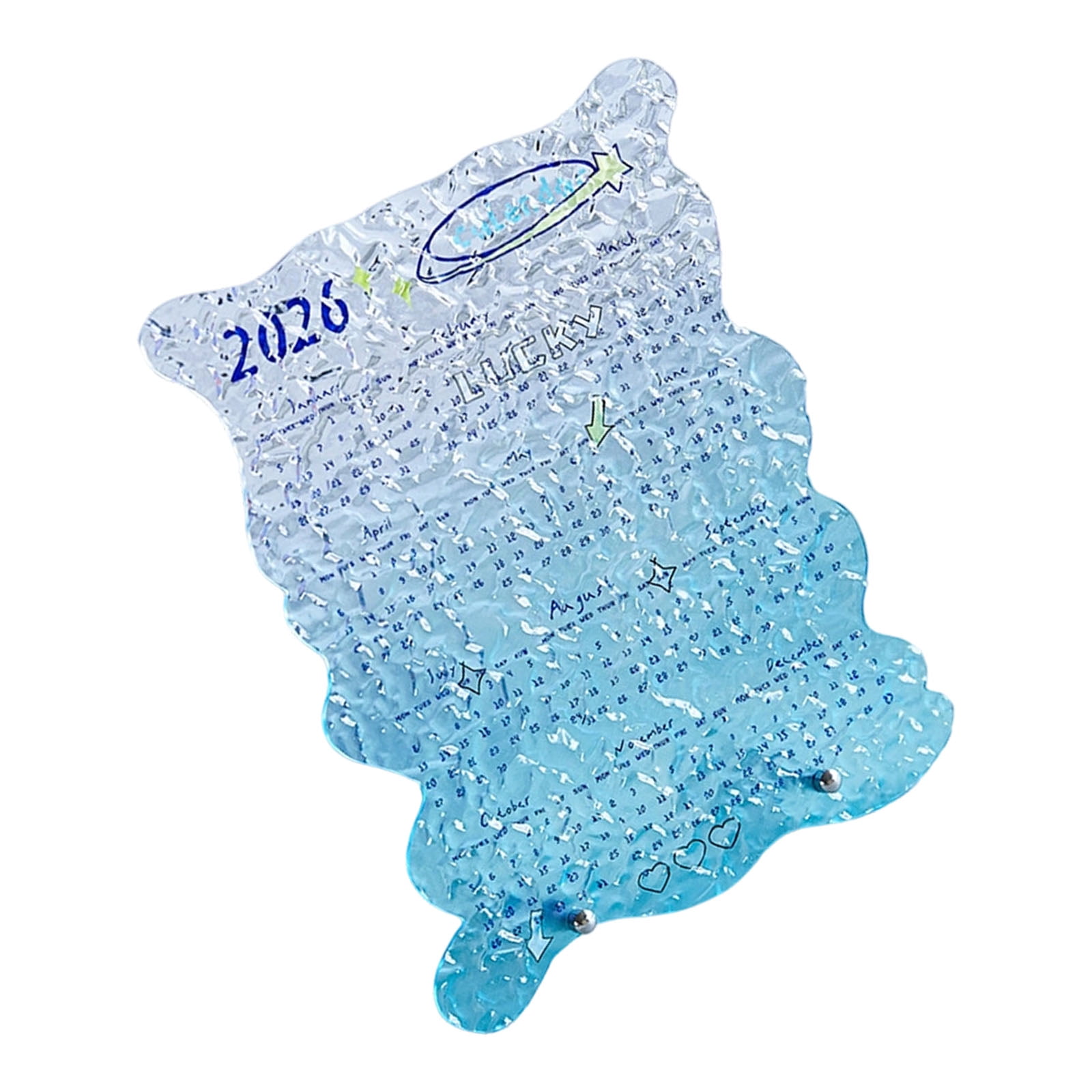 2026 Full Year to View Desk Calendar Small Clear Acrylic Calendar With ...