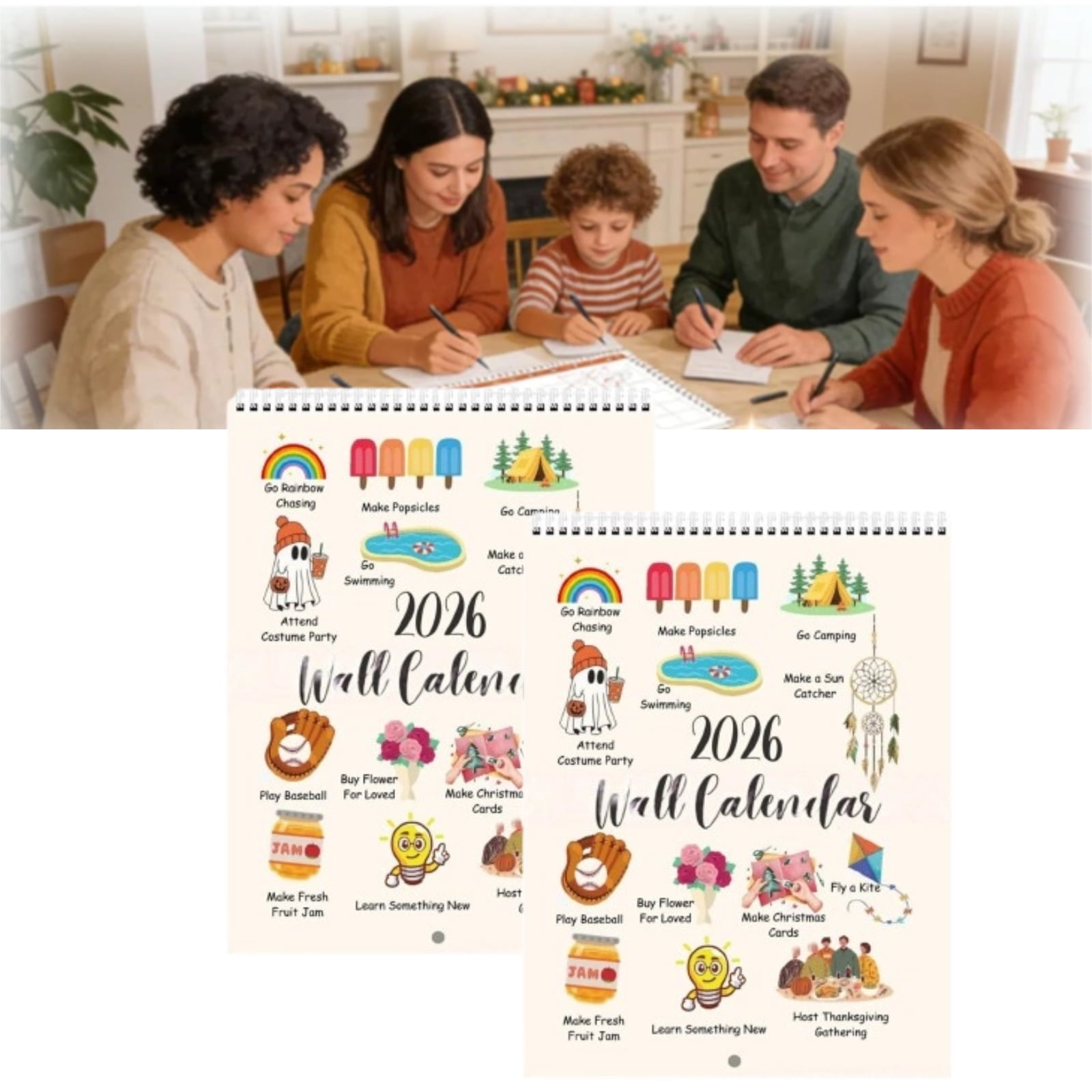 2026 Fun Activity Wall Calendar, 2026 Bucket List Calendar, Ditch ...