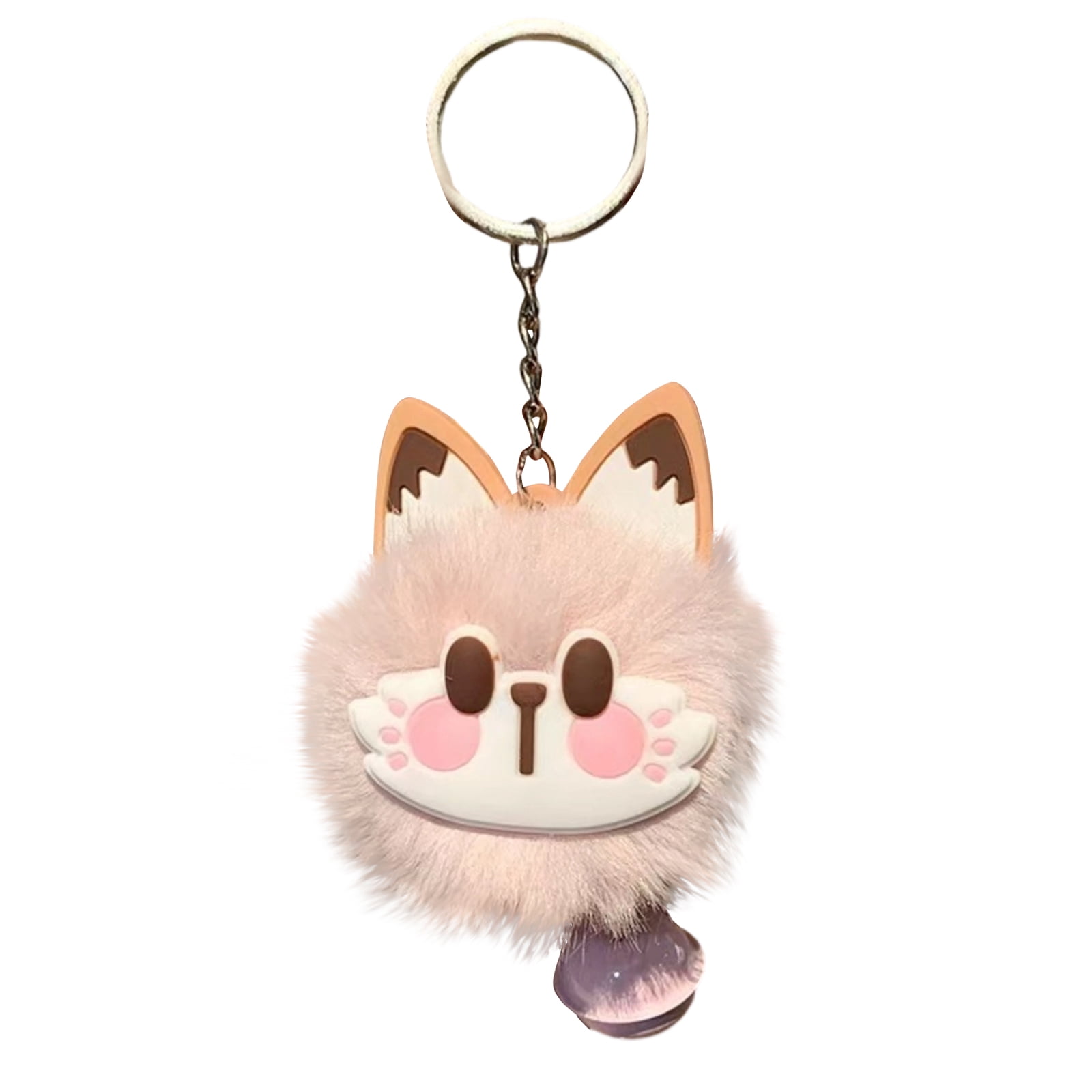 2026 Furry Cat Plush Keychains with Bells Kawaii Backpack Pendants ...
