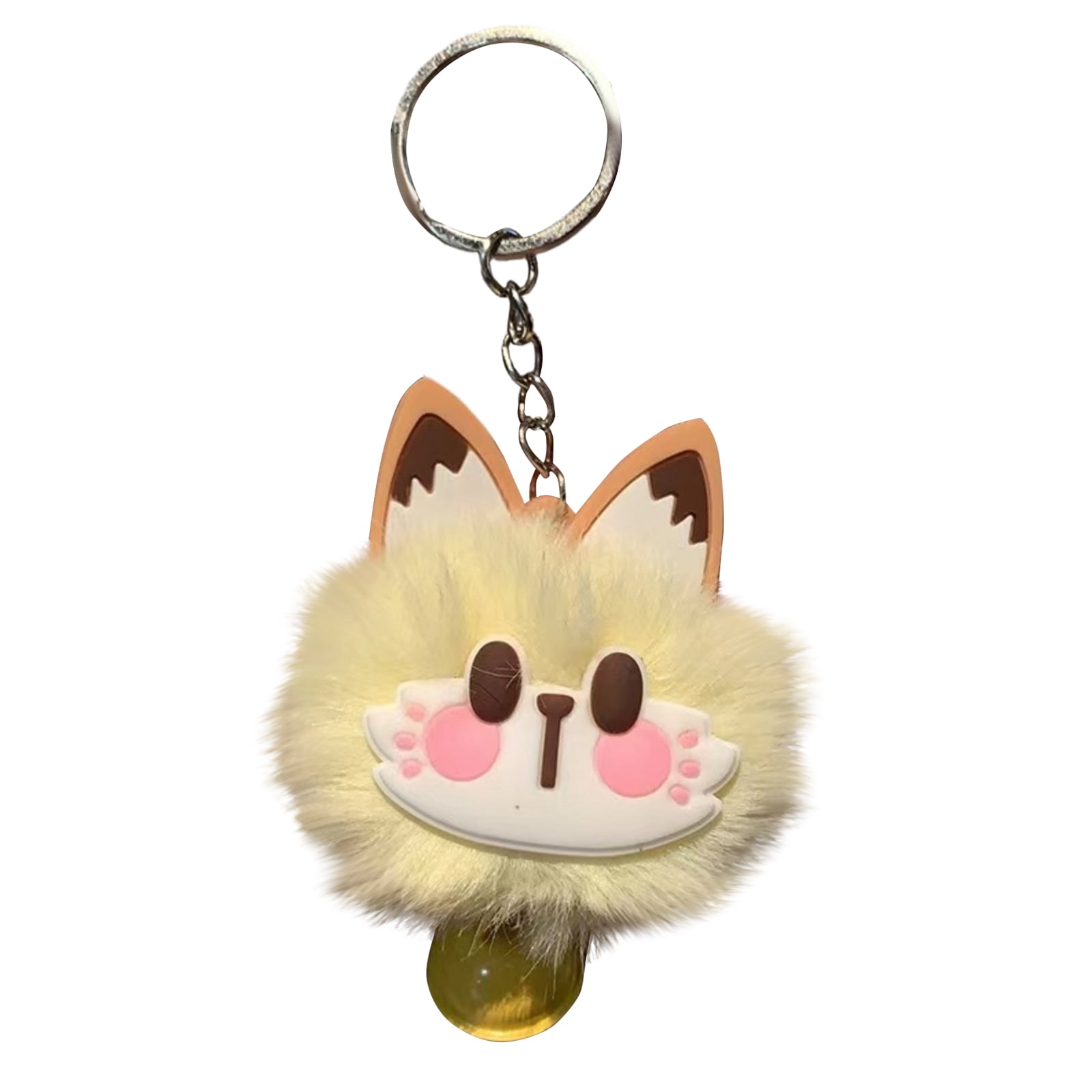 2026 Furry Cat Plush Keychains with Bells Kawaii Backpack Pendants ...