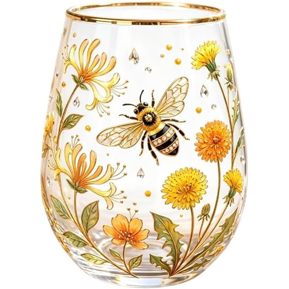 2026 Garden Hummingbird Morning Bliss Acrylic Cup, Elegant Gold Rimmed ...