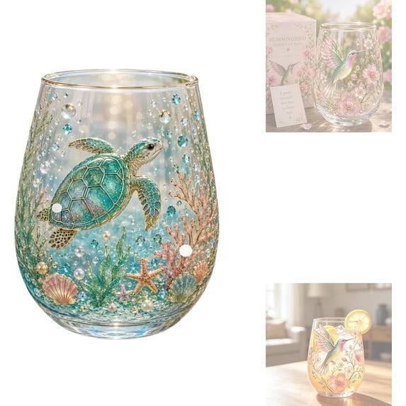 2026 Garden Hummingbird Morning Bliss Glass Tea Cup, Floral Glass ...