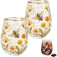 2026 Garden Morning Bliss Glass Tea Cup, 14oz Floral Glass Coffee Mug ...