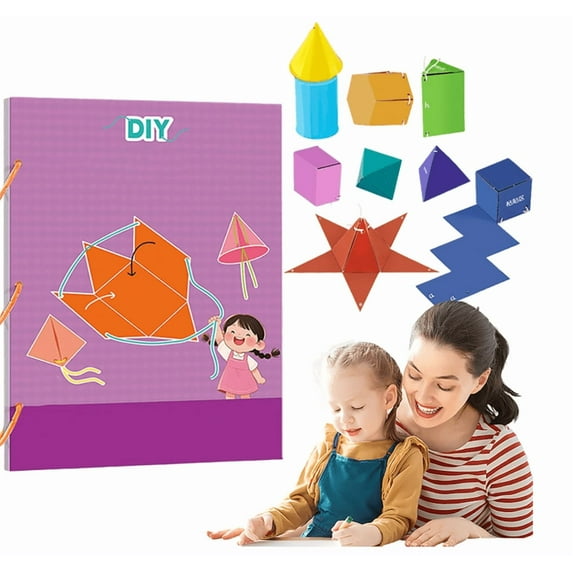 Pull String 3D Geometry, Beginner Geometry Study Tool for Volume and Surface Area Formulas, with ...