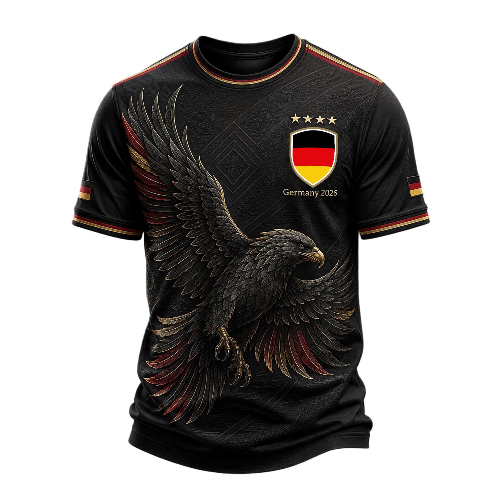 2026 Germany Soccer Fan T-Shirt, Eagle Themed Men's V Neck Soccer ...