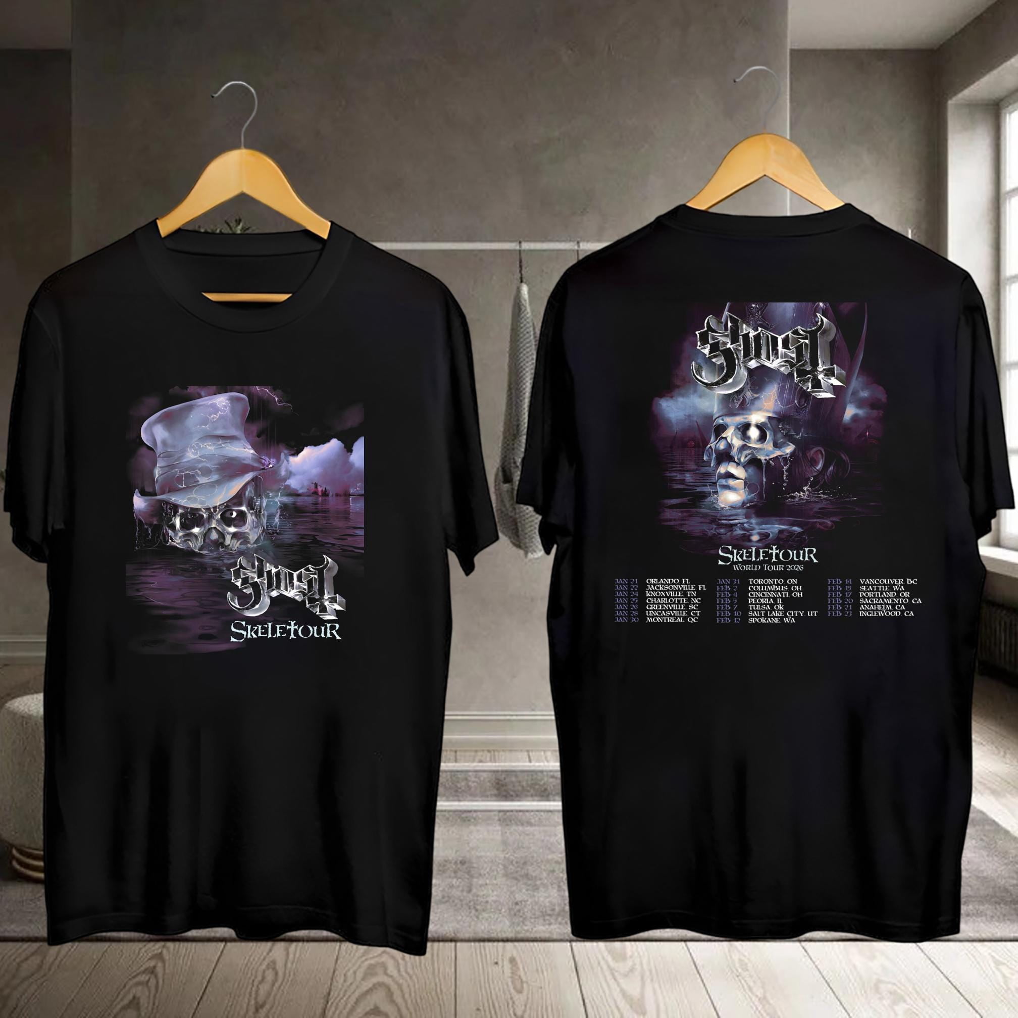 2026 Ghost Skeletour World Tour Shirt, Ghost Band Fan Gift, Ghost Band ...