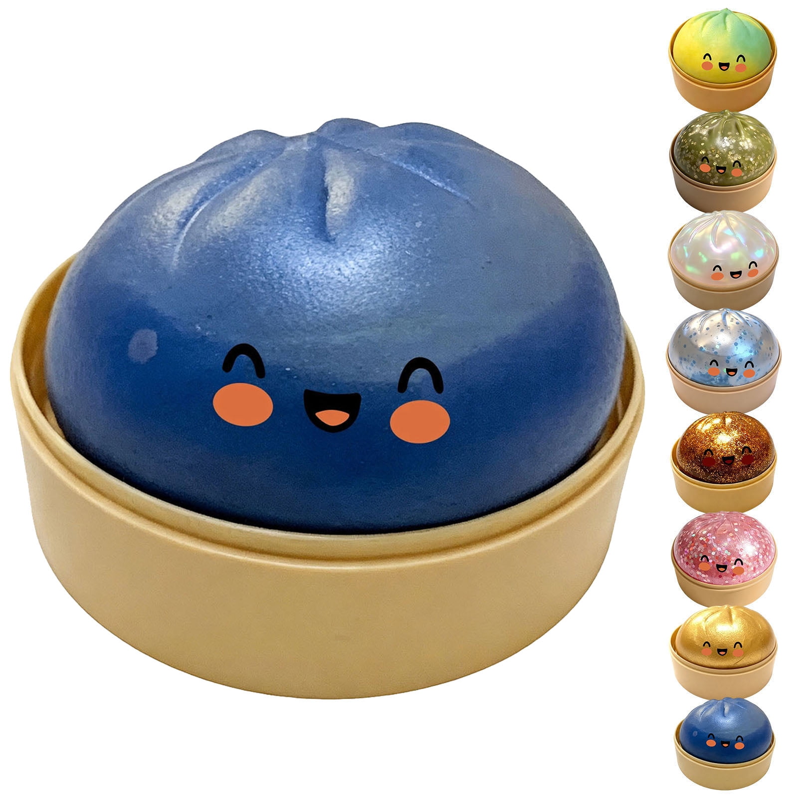 2026 Giant Glitter Dumpling Squishy with Food Steamer, 3.74 inch Jumbo ...