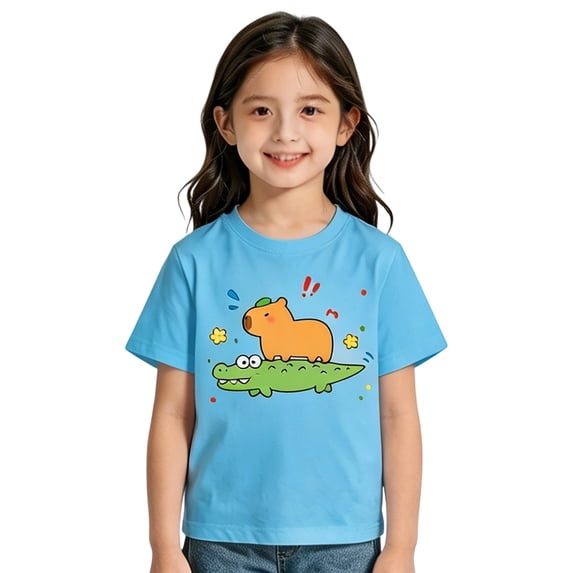 2026 Girls Boys Graphic Tees Kids Cute Summer Tops Casual Short Sleeve ...
