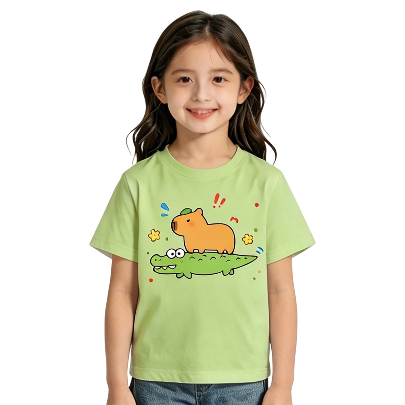 2026 Girls Boys Graphic Tees Kids Cute Summer Tops Casual Short Sleeve ...