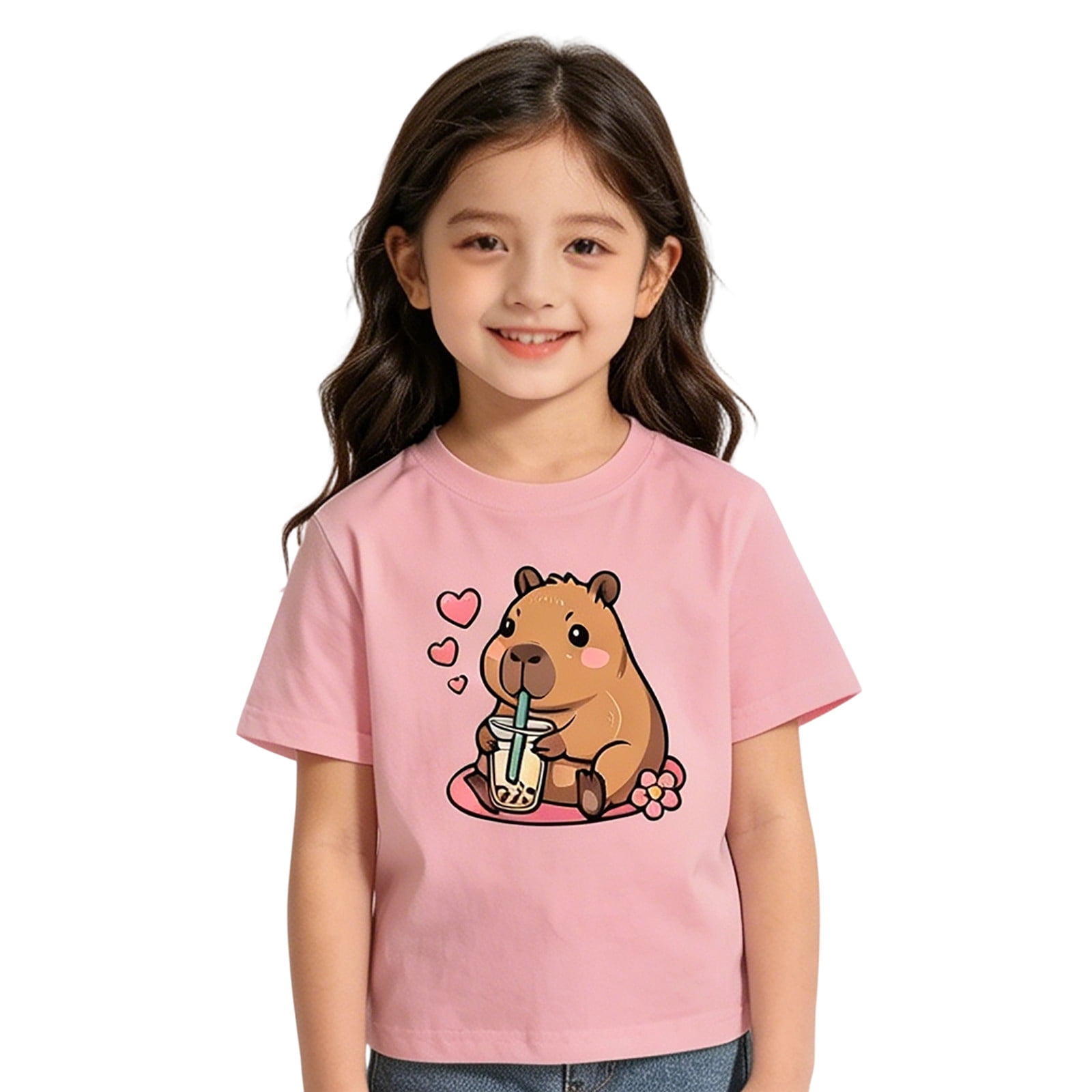 2026 Girls Boys Graphic Tees Kids Cute Summer Tops Casual Short Sleeve ...