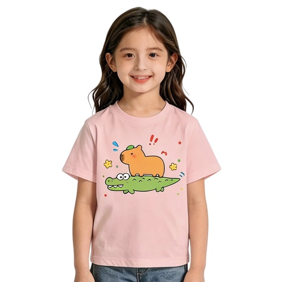 2026 Girls Boys Graphic Tees Kids Cute Summer Tops Casual Short Sleeve ...