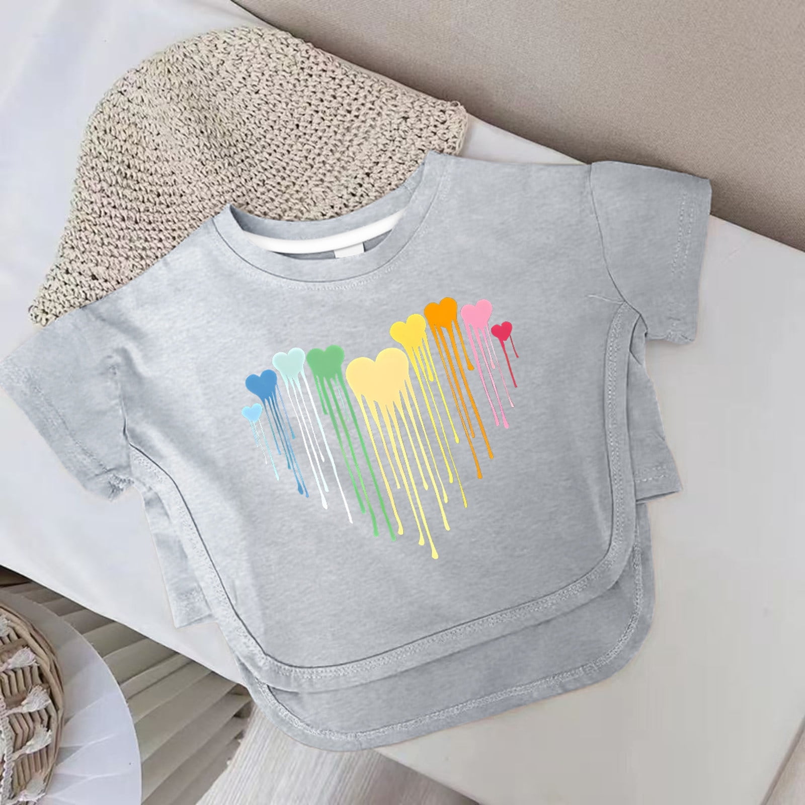 2026 Girls Cute Shirts Short Sleeve Printed Graphic Tees Crewneck ...