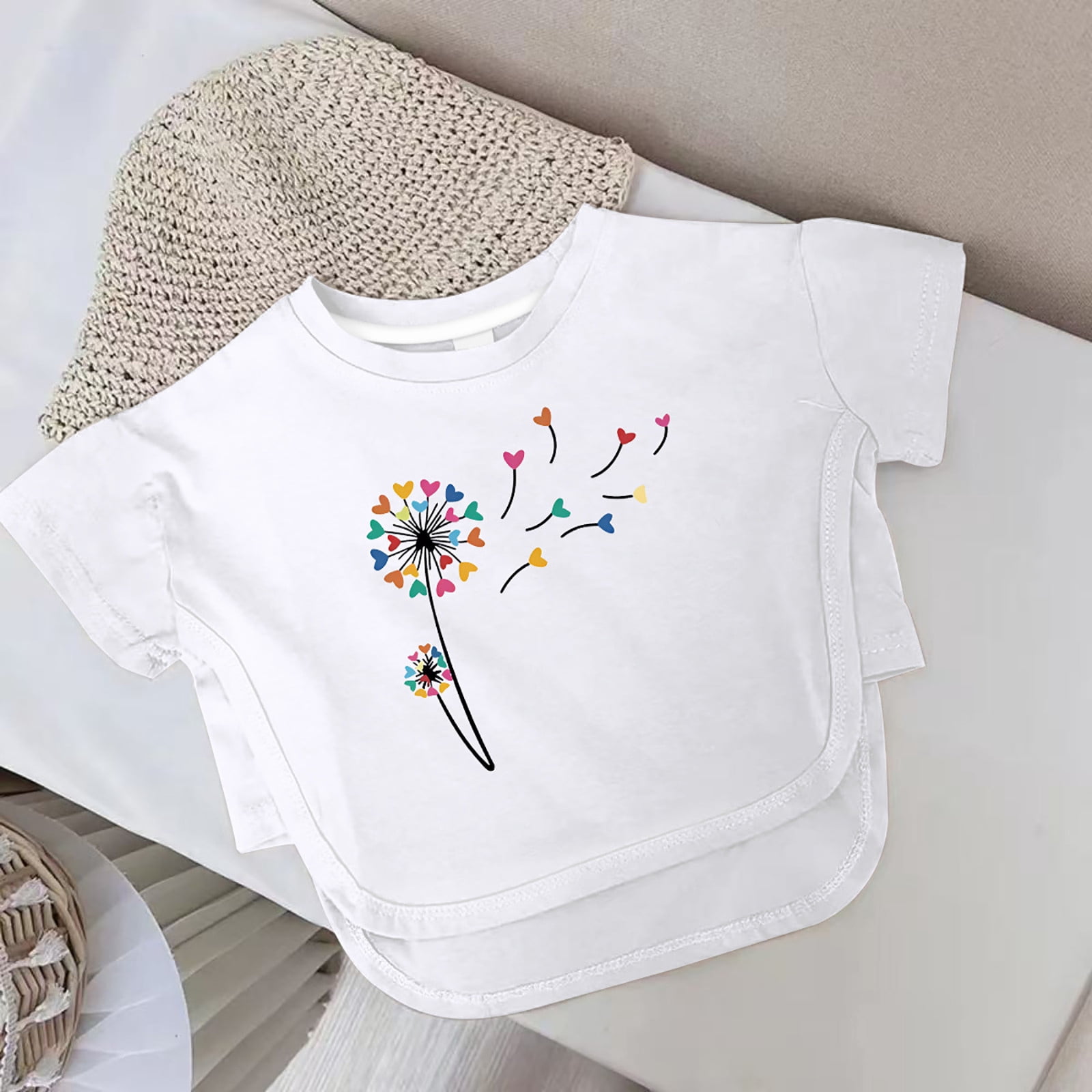 2026 Girls Cute Shirts Short Sleeve Printed Graphic Tees Crewneck ...