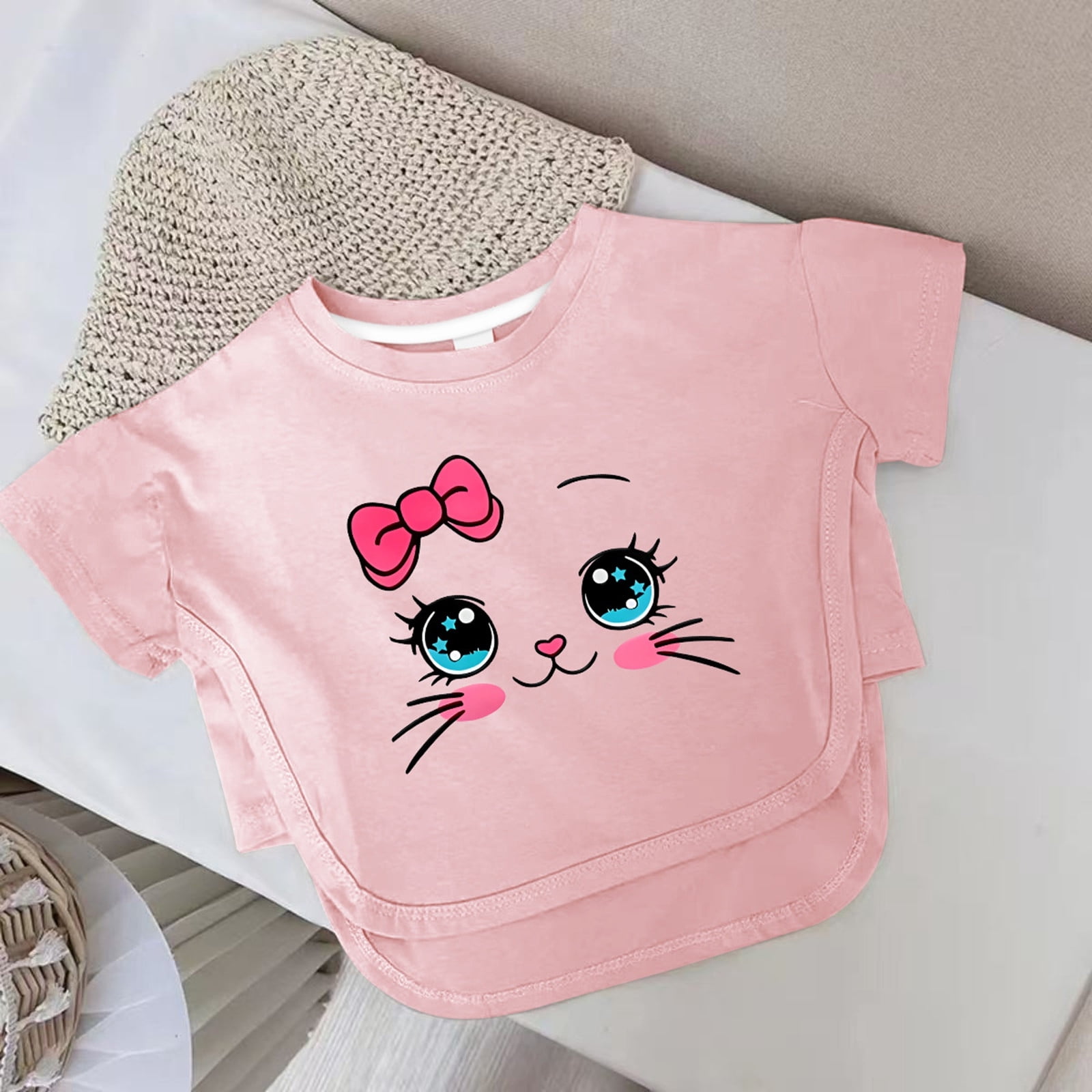 2026 Girls Cute Shirts Short Sleeve Printed Graphic Tees Crewneck ...