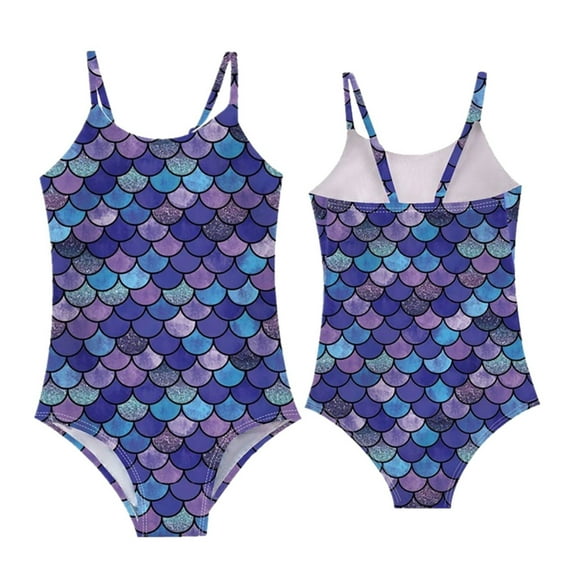 2026 Girls Swimming Suit Toddler 3d Digital Printed Fishscale Big Child ...